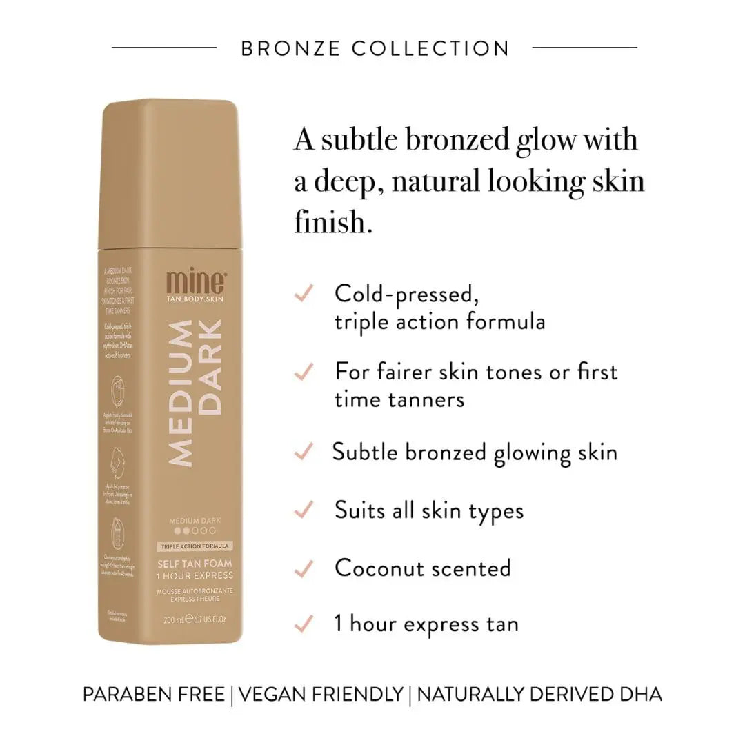 MineTan Medium Dark Self Tan Foam | online shoppen bij Boozyshop!